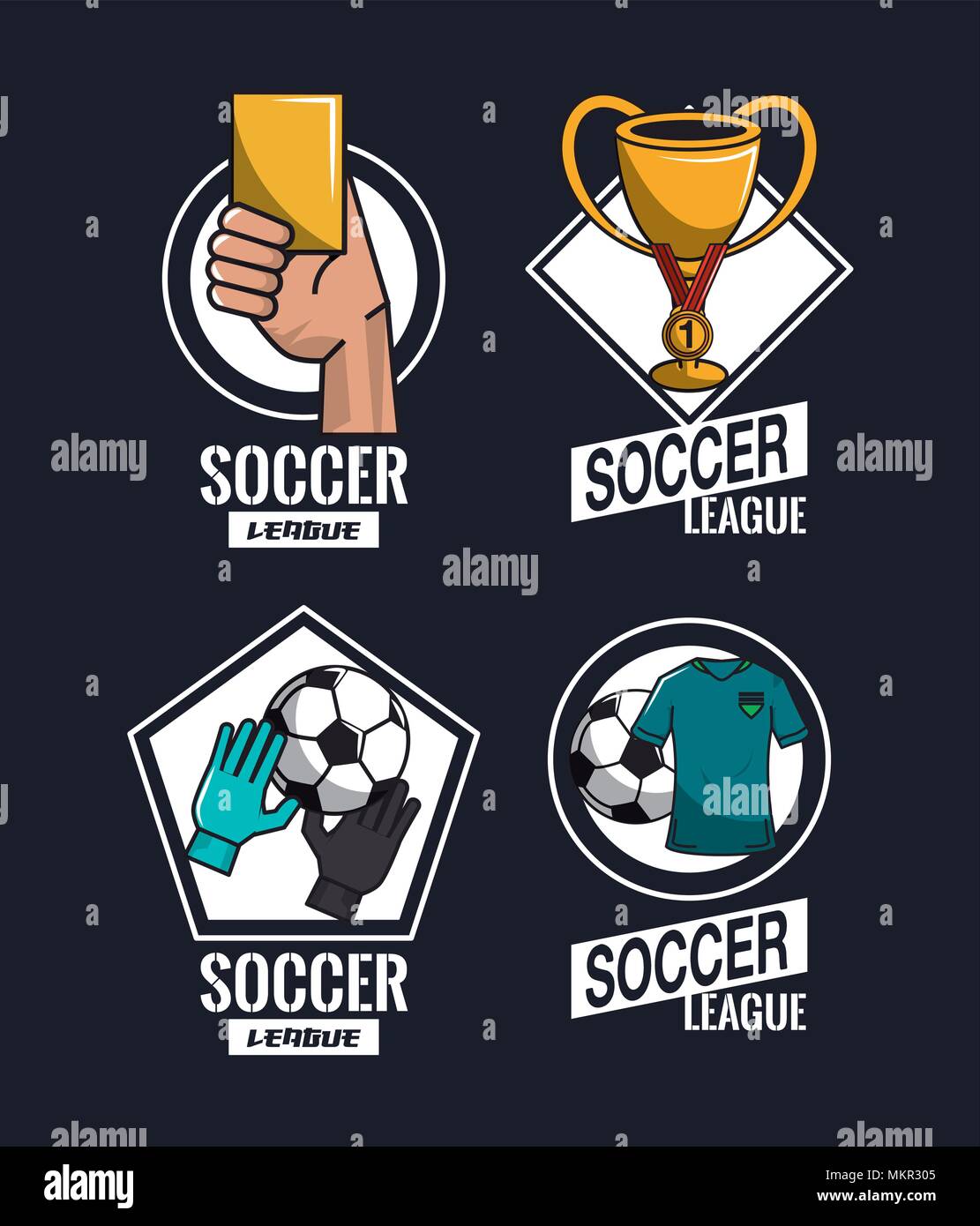 Set of soccer emblems Stock Vector Image & Art - Alamy