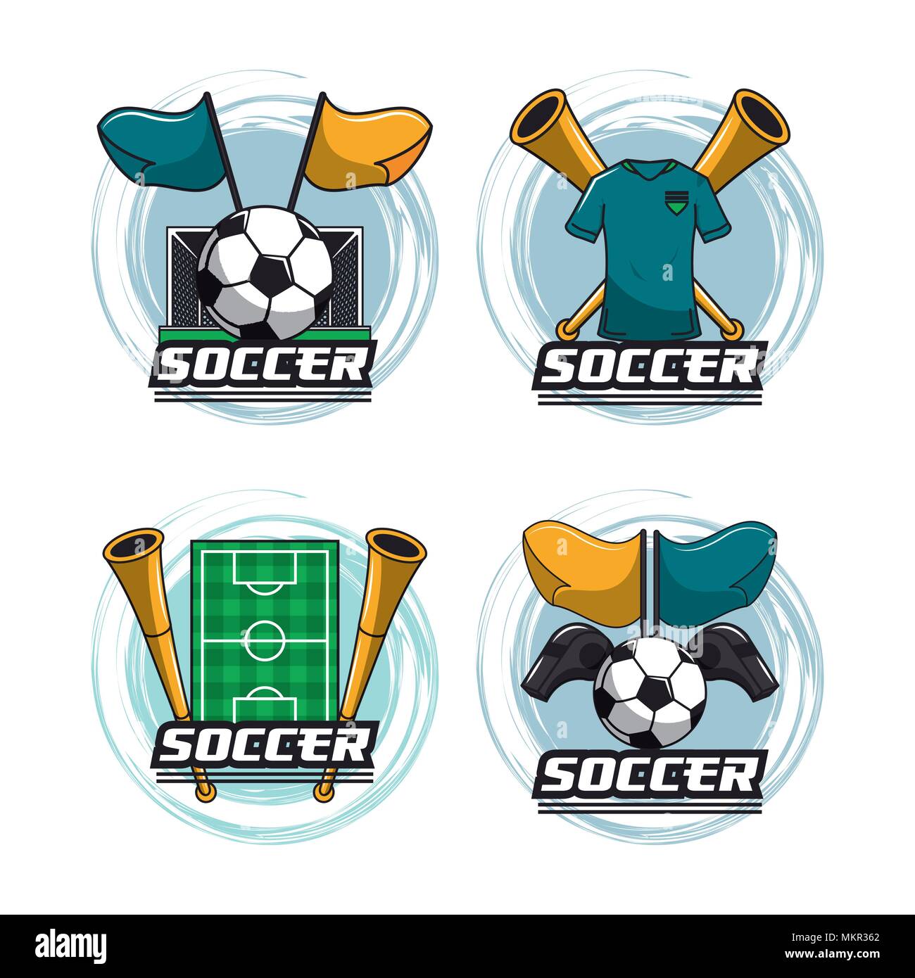Set of soccer emblems Stock Vector Image & Art - Alamy