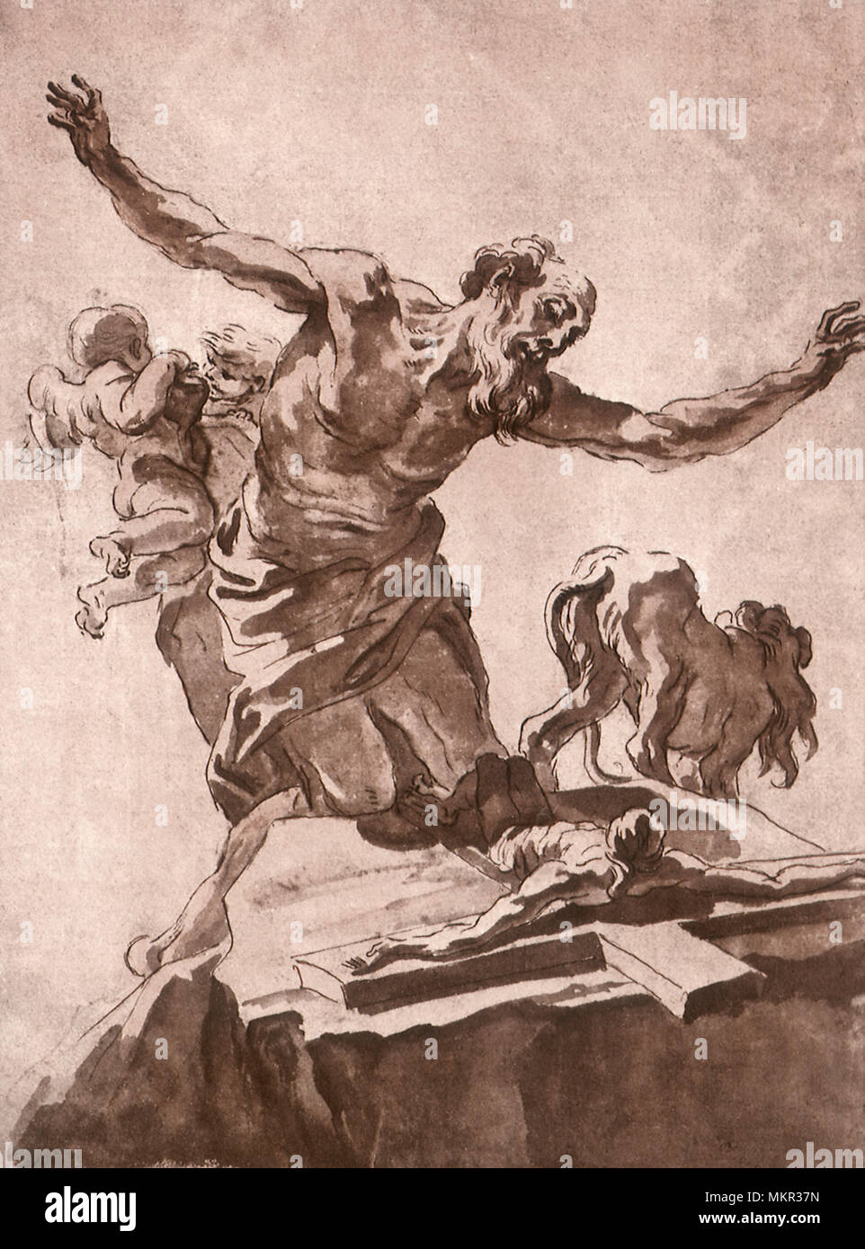 Saint Jerome Kneeling before the Crucifix Stock Photo - Alamy