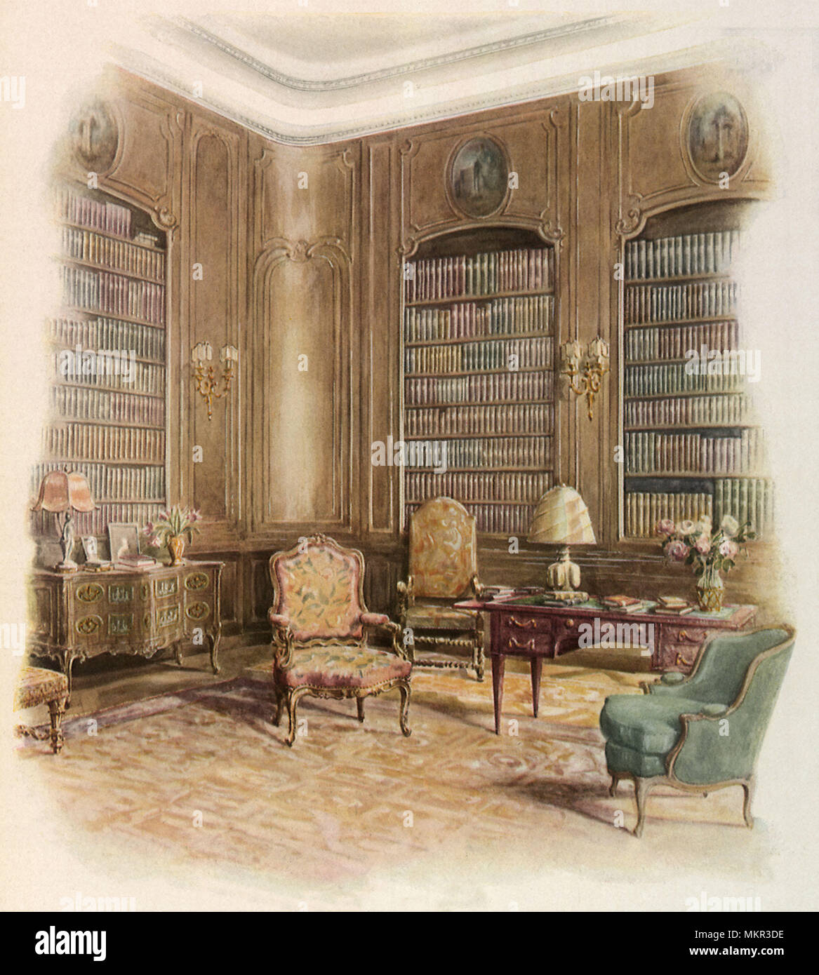 Luxurious Library Interior Stock Photo - Alamy