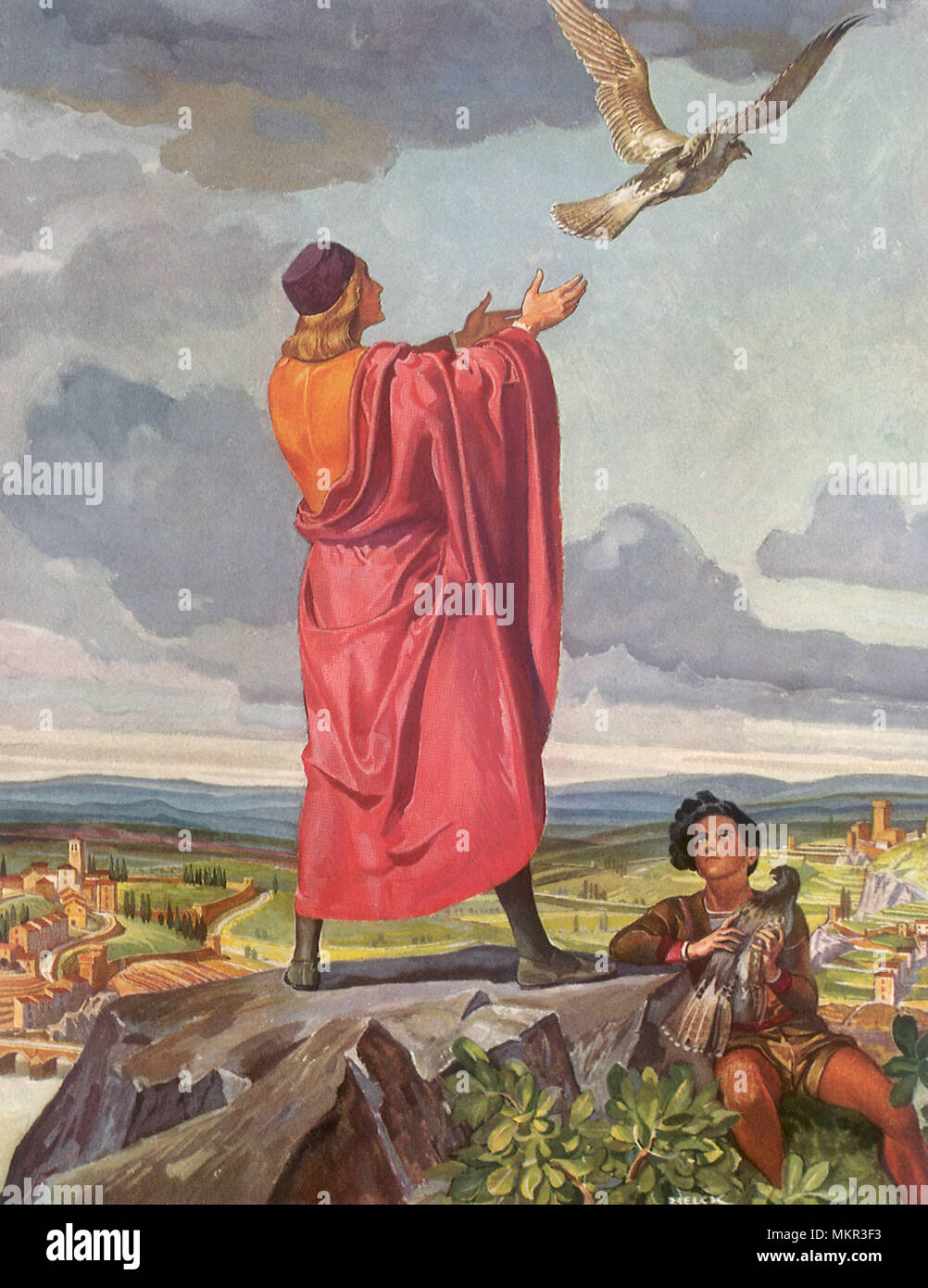 Man releases Hunting Bird Stock Photo - Alamy