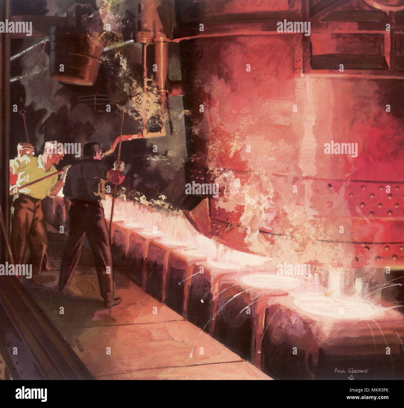 Pouring Ingots at Steel Manufacturing Plant Stock Photo - Alamy