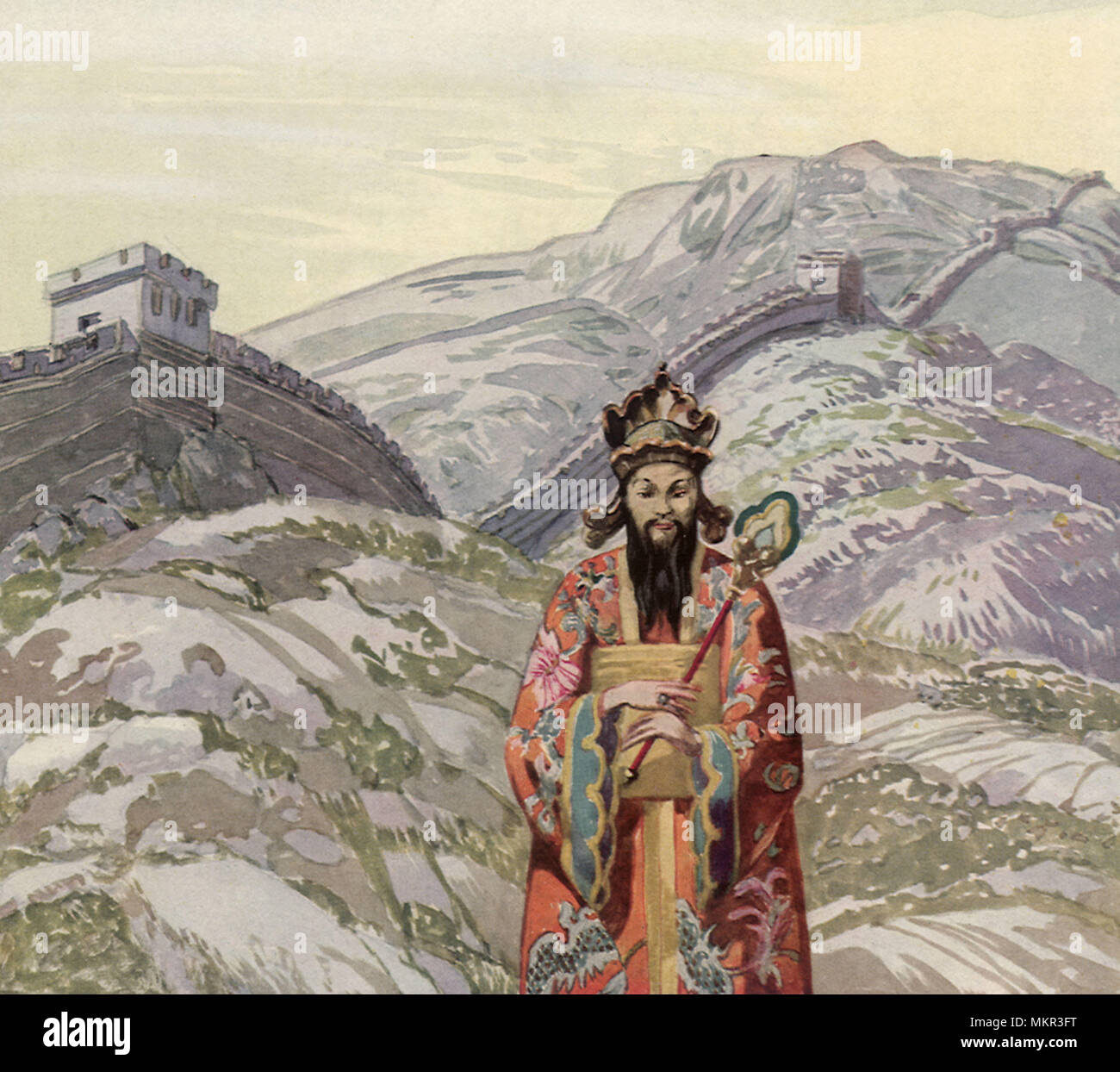 Emperor and Great Wall of China Stock Photo - Alamy