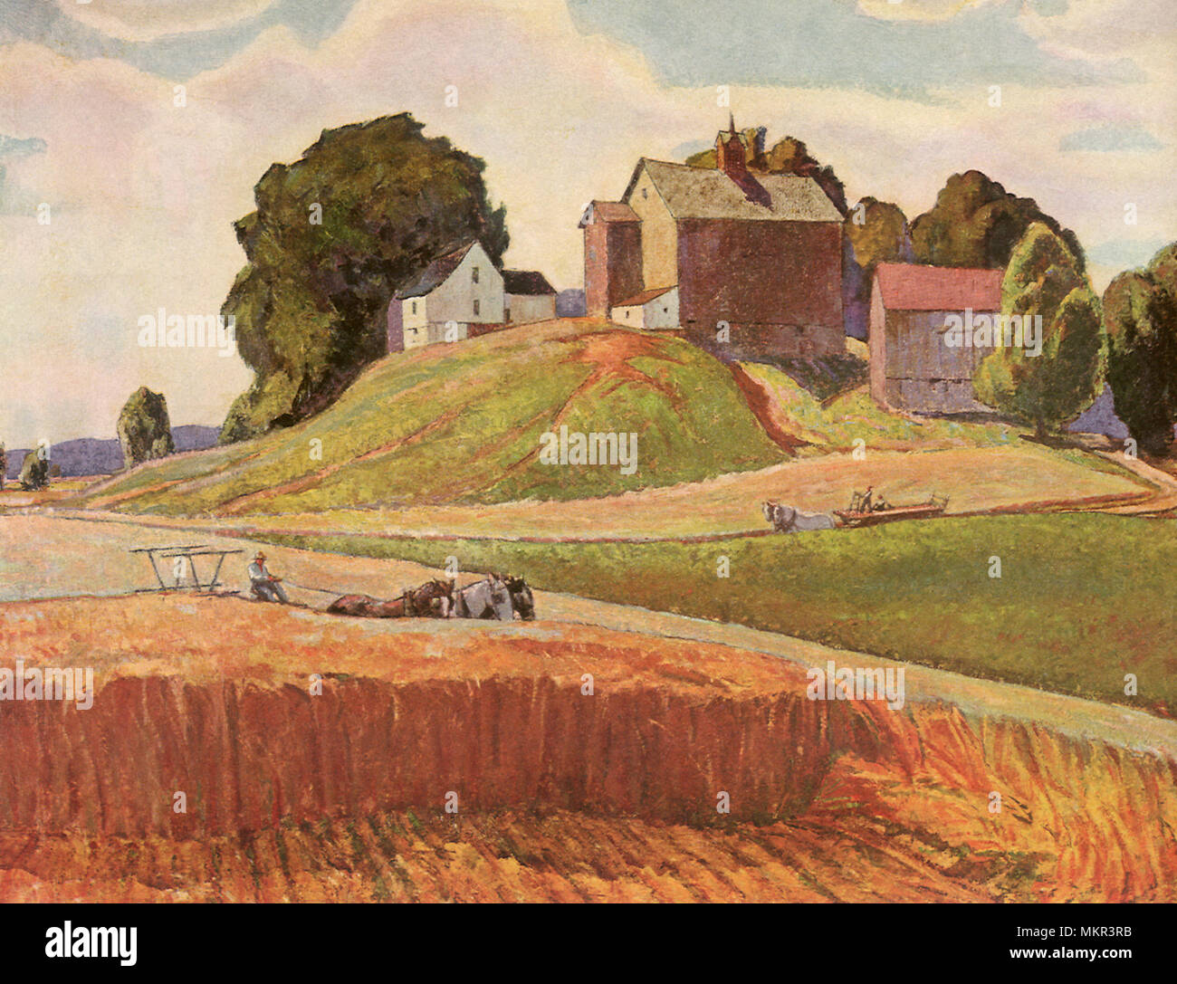 Farmers plowing Wheat Field Stock Photo - Alamy