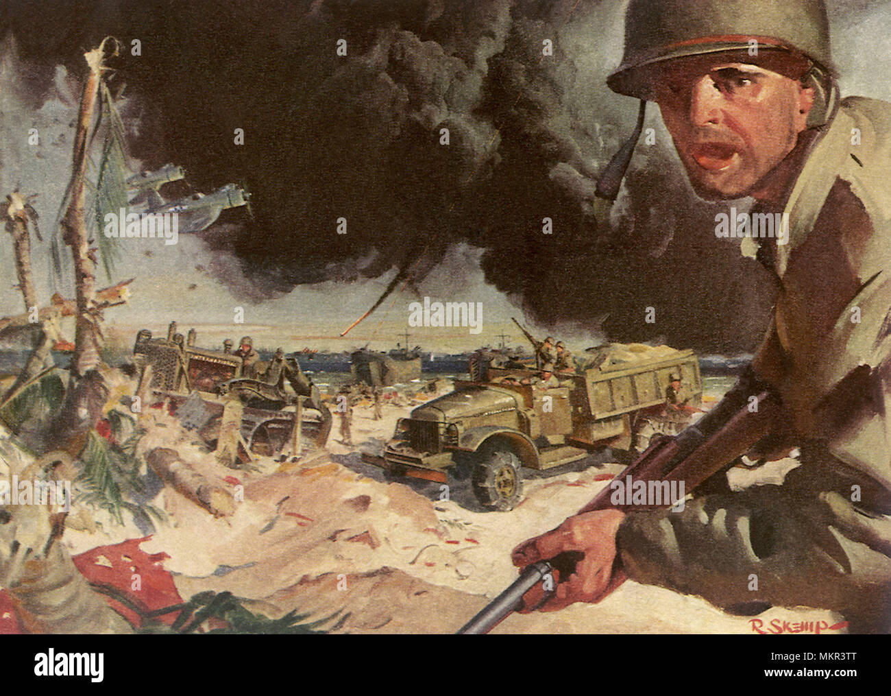 Battle Of Guadalcanal Painting