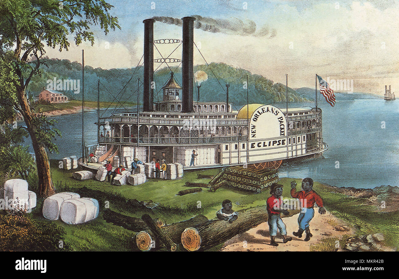 On the Mississippi, Loading Cotton Stock Photo - Alamy
