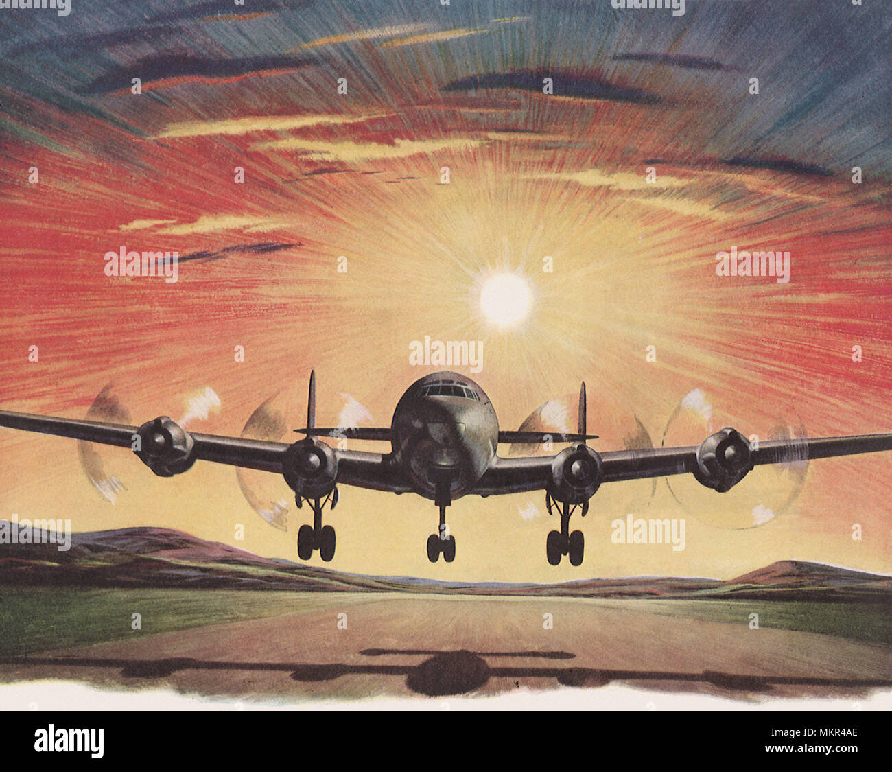 Large Propeller Airliner Stock Photo - Alamy