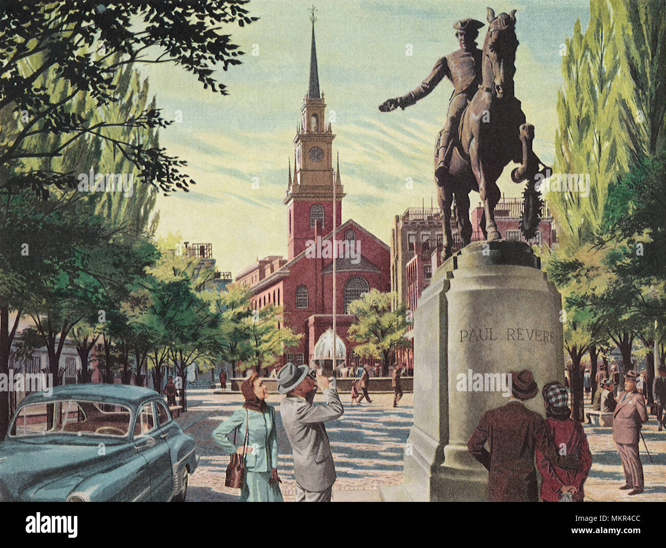 Vintage paul revere statue boston hi-res stock photography and images ...