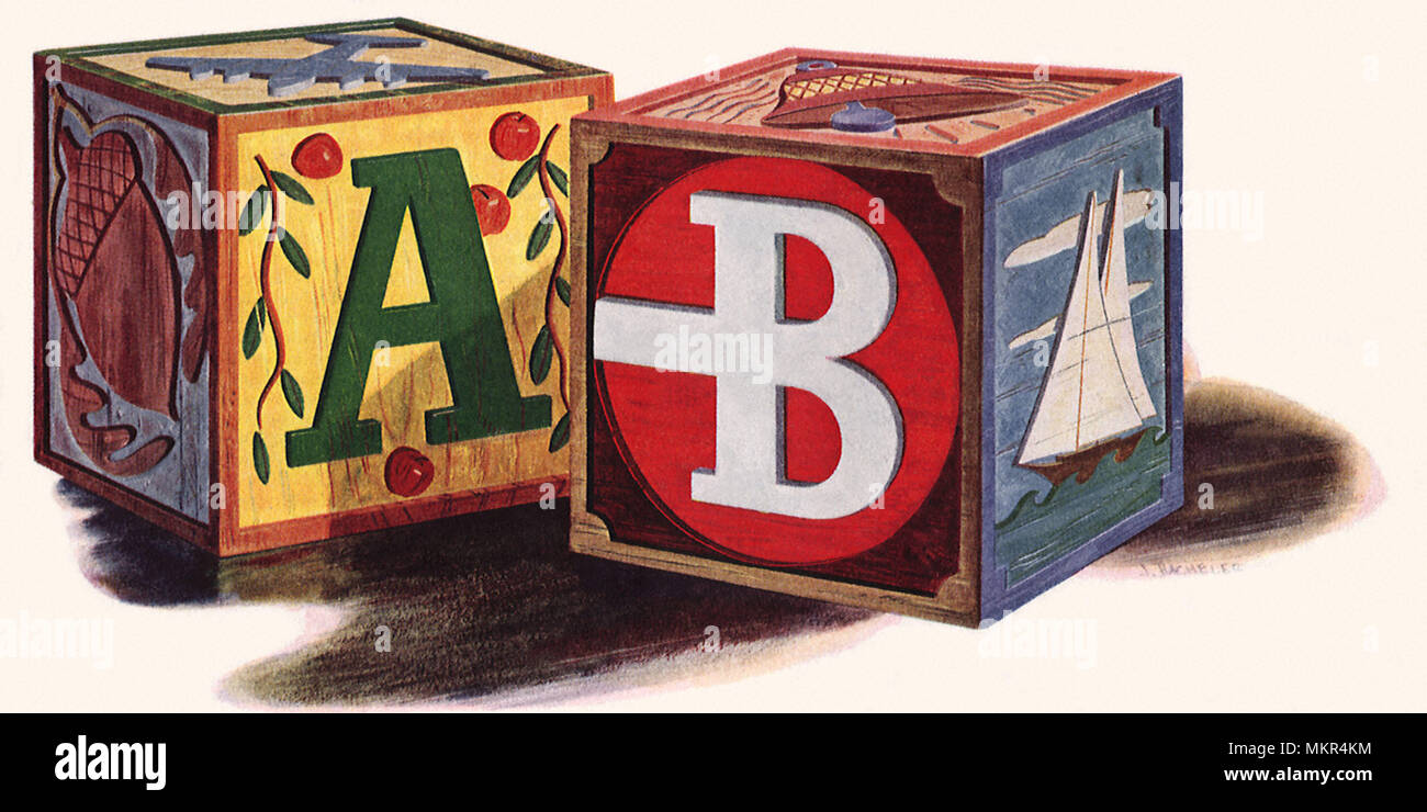 Childrens' Alphabet Blocks Stock Photo - Alamy