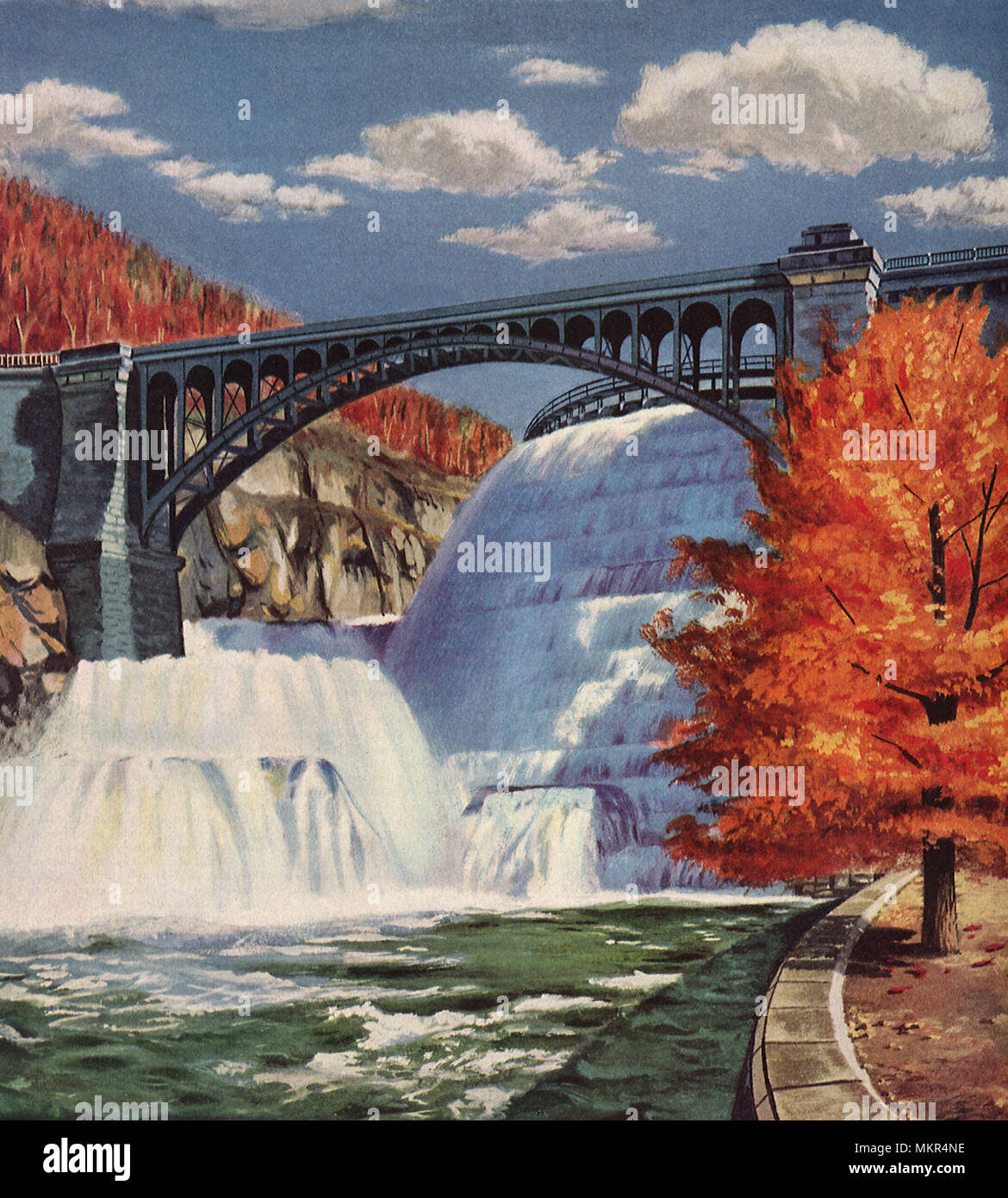 Bridge over Dam Stock Photo - Alamy