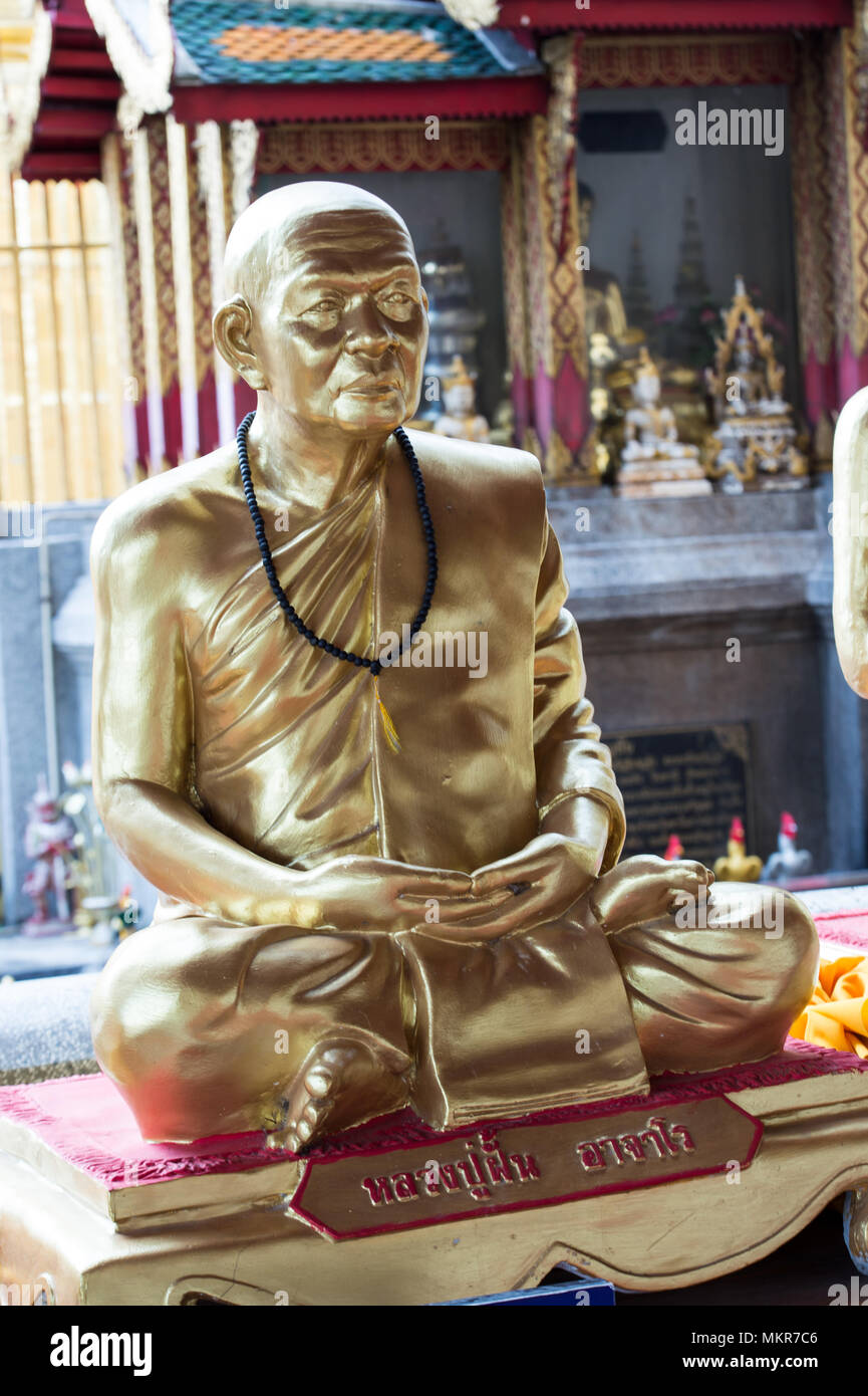 Statue of a famous Buddhist in Thailand in the past that Thai people ...