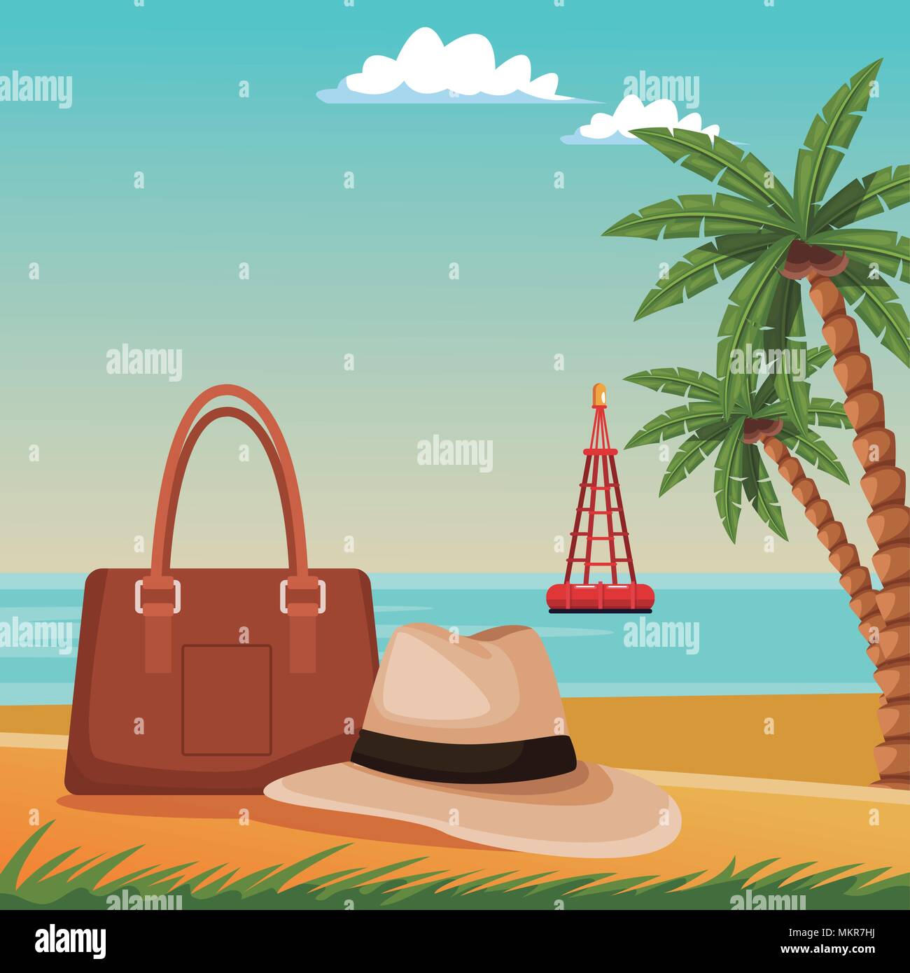 Beautiful Women Beach Stock Vector Images Alamy