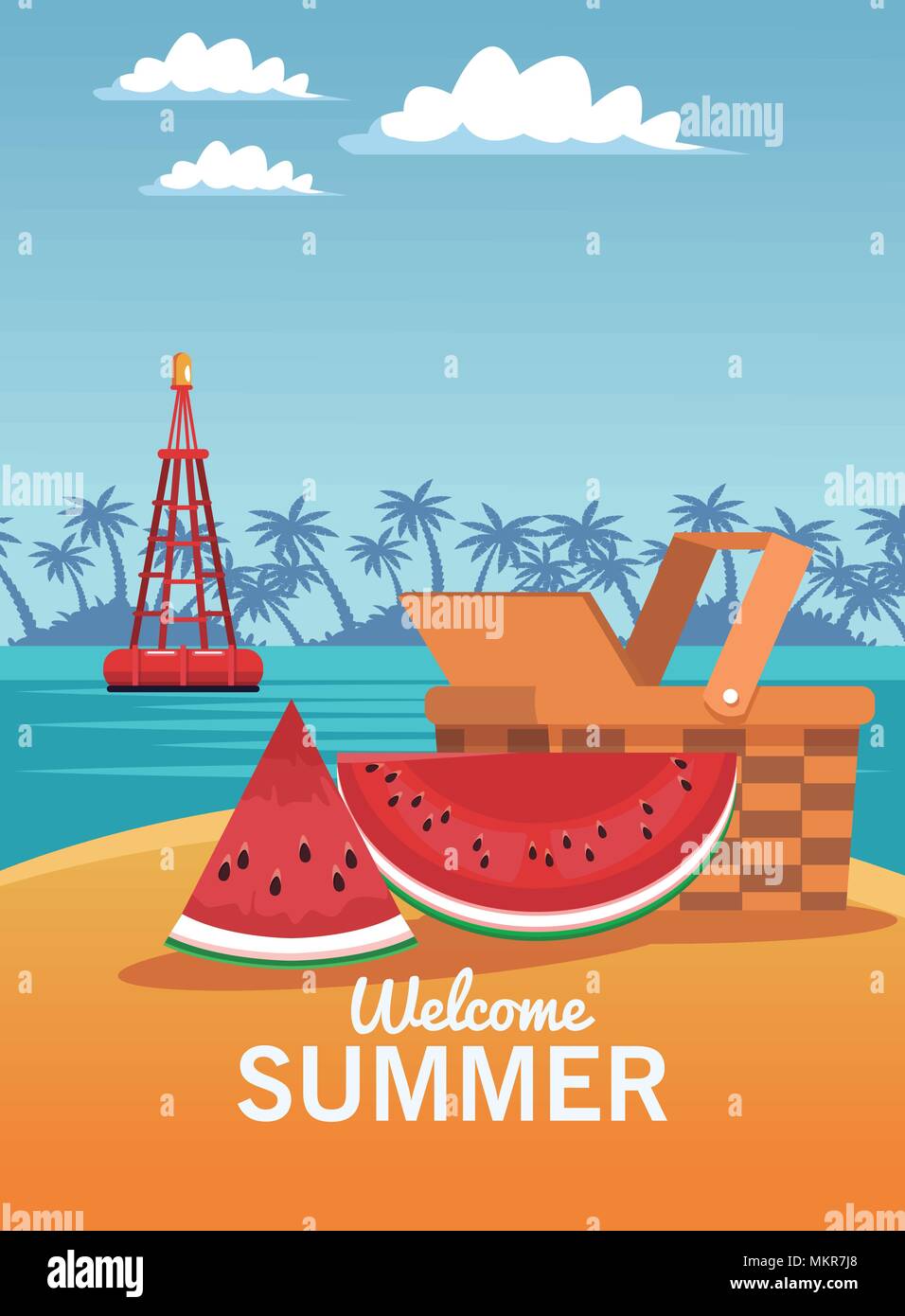 Welcome summer card Stock Vector Image & Art - Alamy