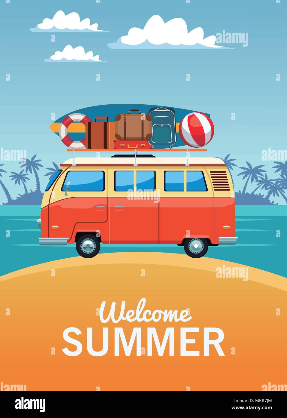 Welcome summer card Stock Vector Image & Art - Alamy