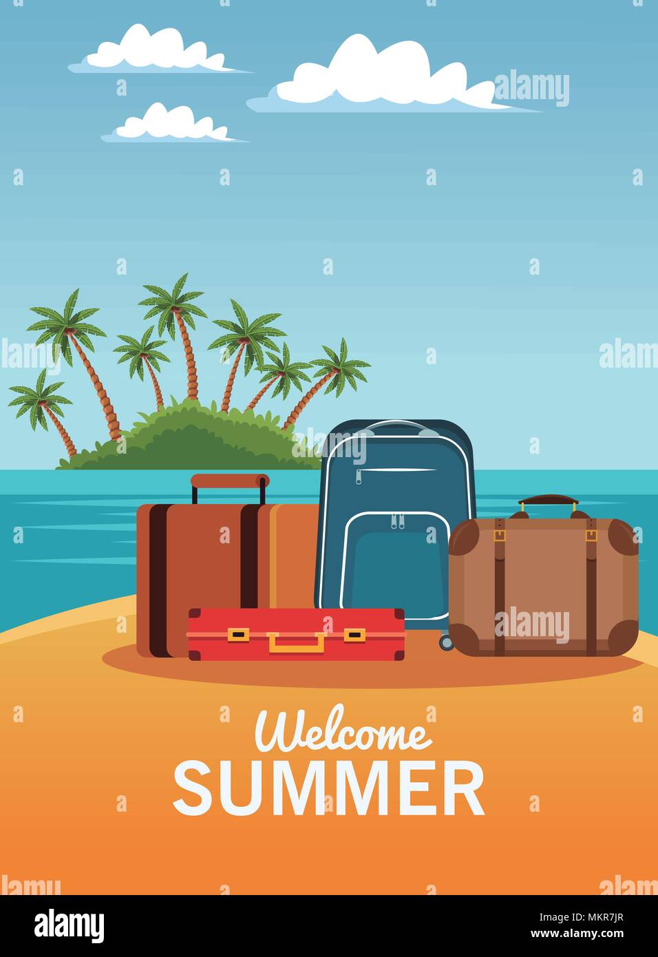 Welcome summer card Stock Vector Image & Art - Alamy
