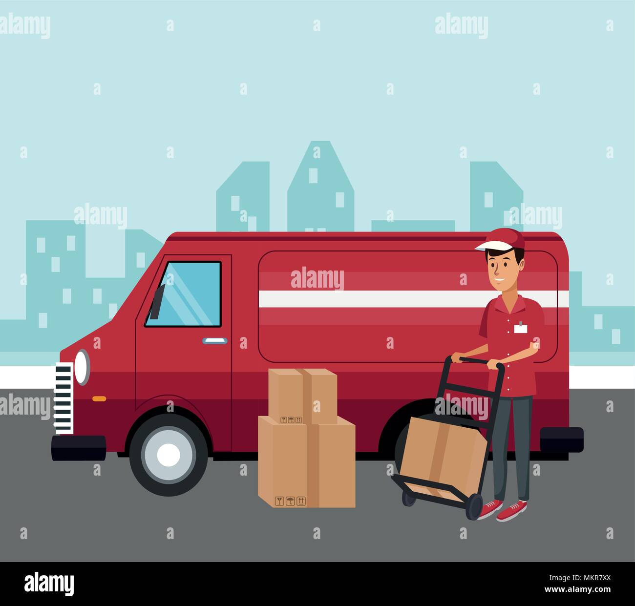 Delivery service at city Stock Vector Image & Art - Alamy
