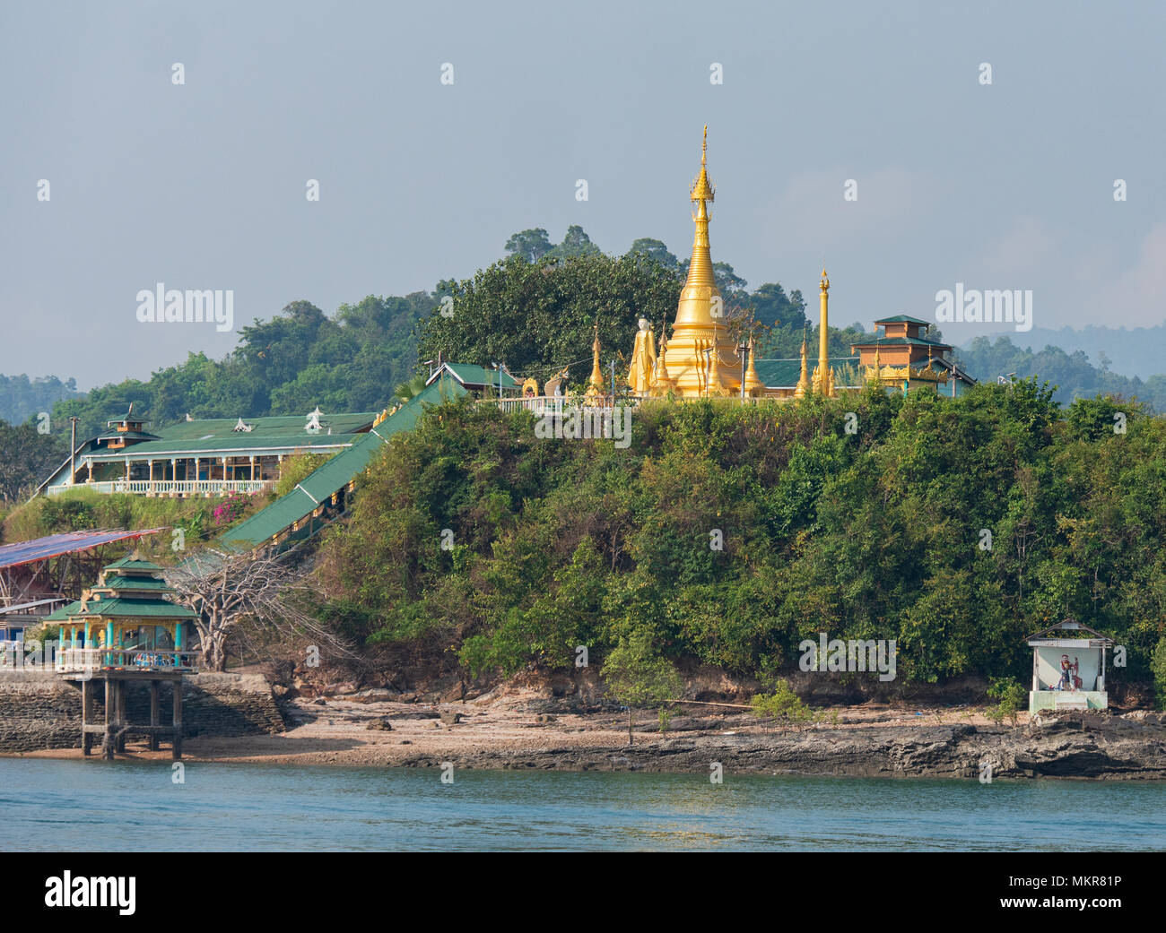 Pagoda near the ferry pier in Kyunsu on Kadan Kyun, previously King ...