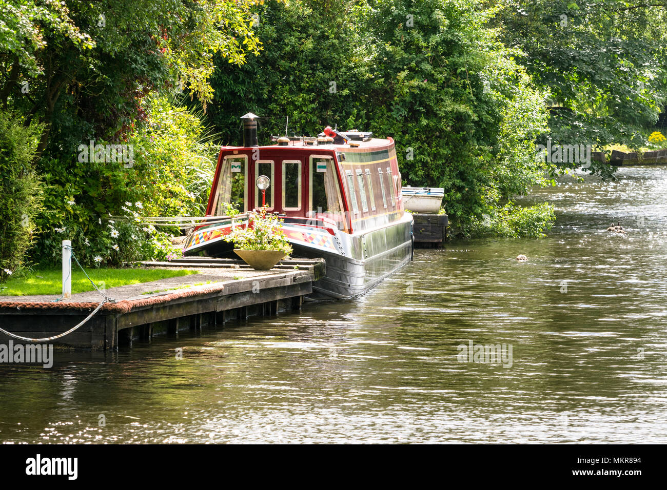 Red canal boat hi-res stock photography and images - Alamy