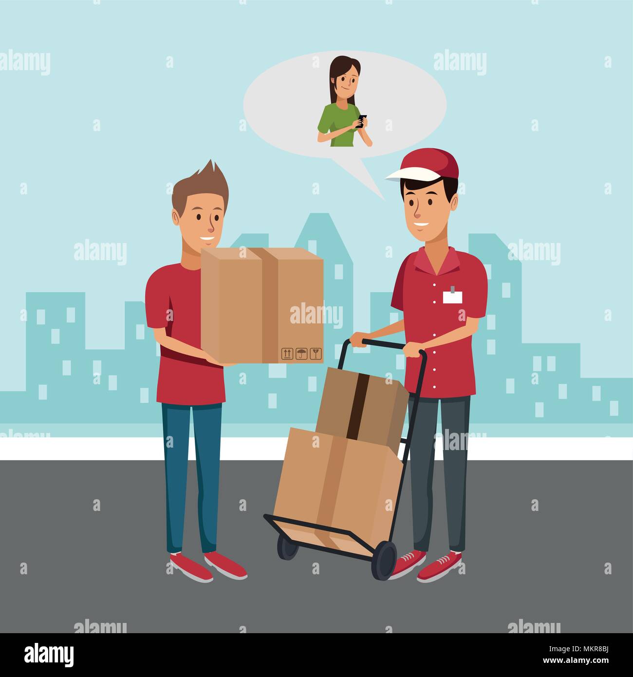 Delivery service at city Stock Vector Image & Art - Alamy
