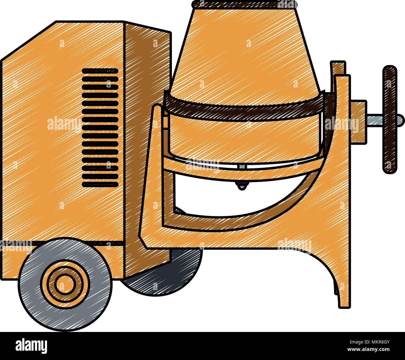 Concrete mixer equipment scribble Stock Vector Image & Art - Alamy