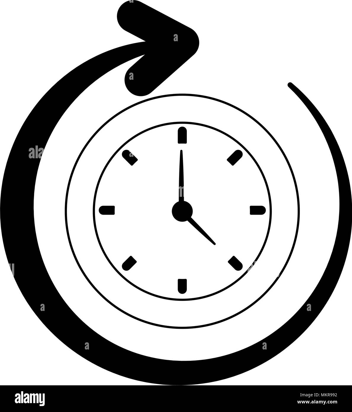 Wall clock running on black and white Stock Vector Image & Art - Alamy