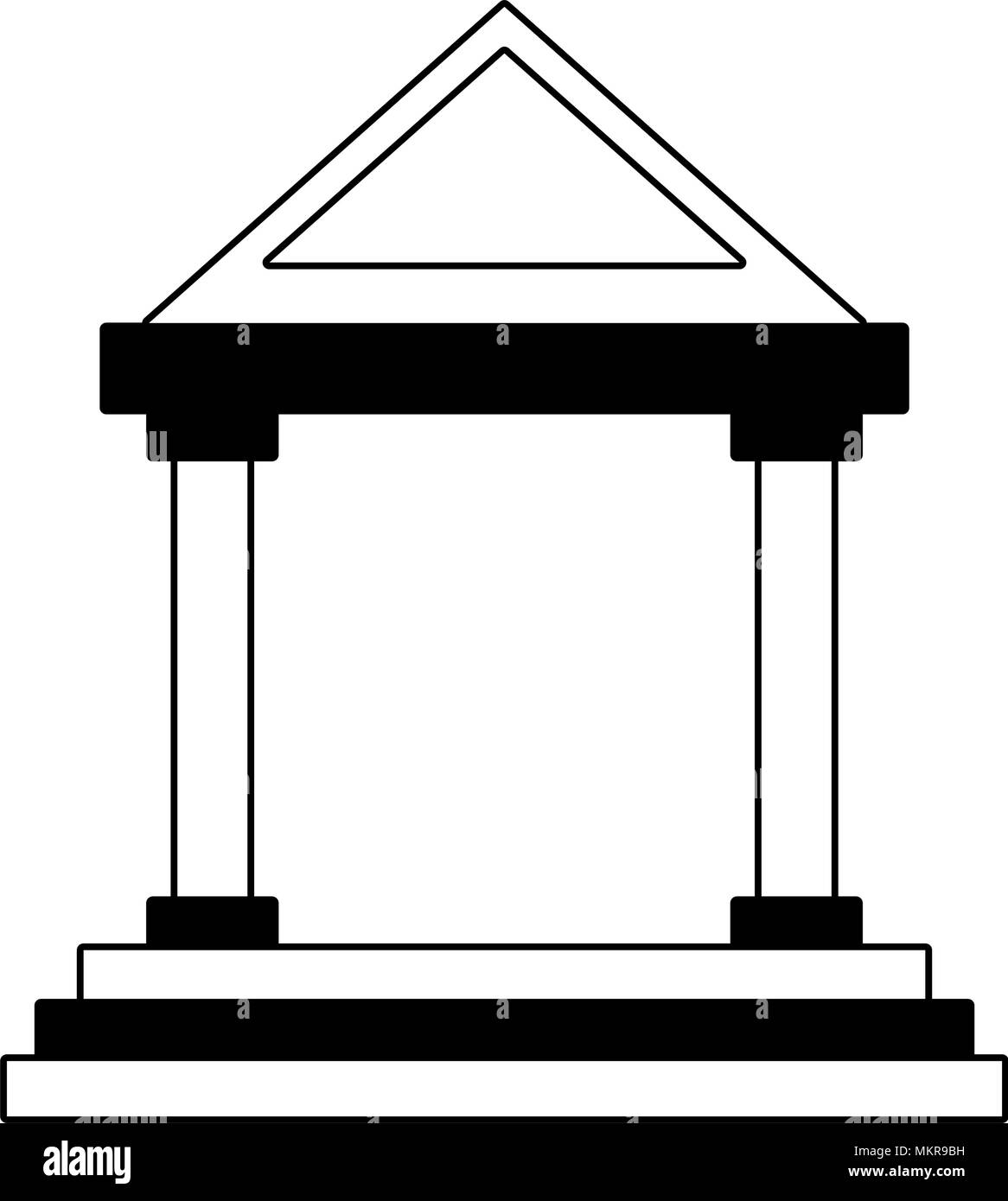 Bank building symbol on black and white Stock Vector Image & Art - Alamy
