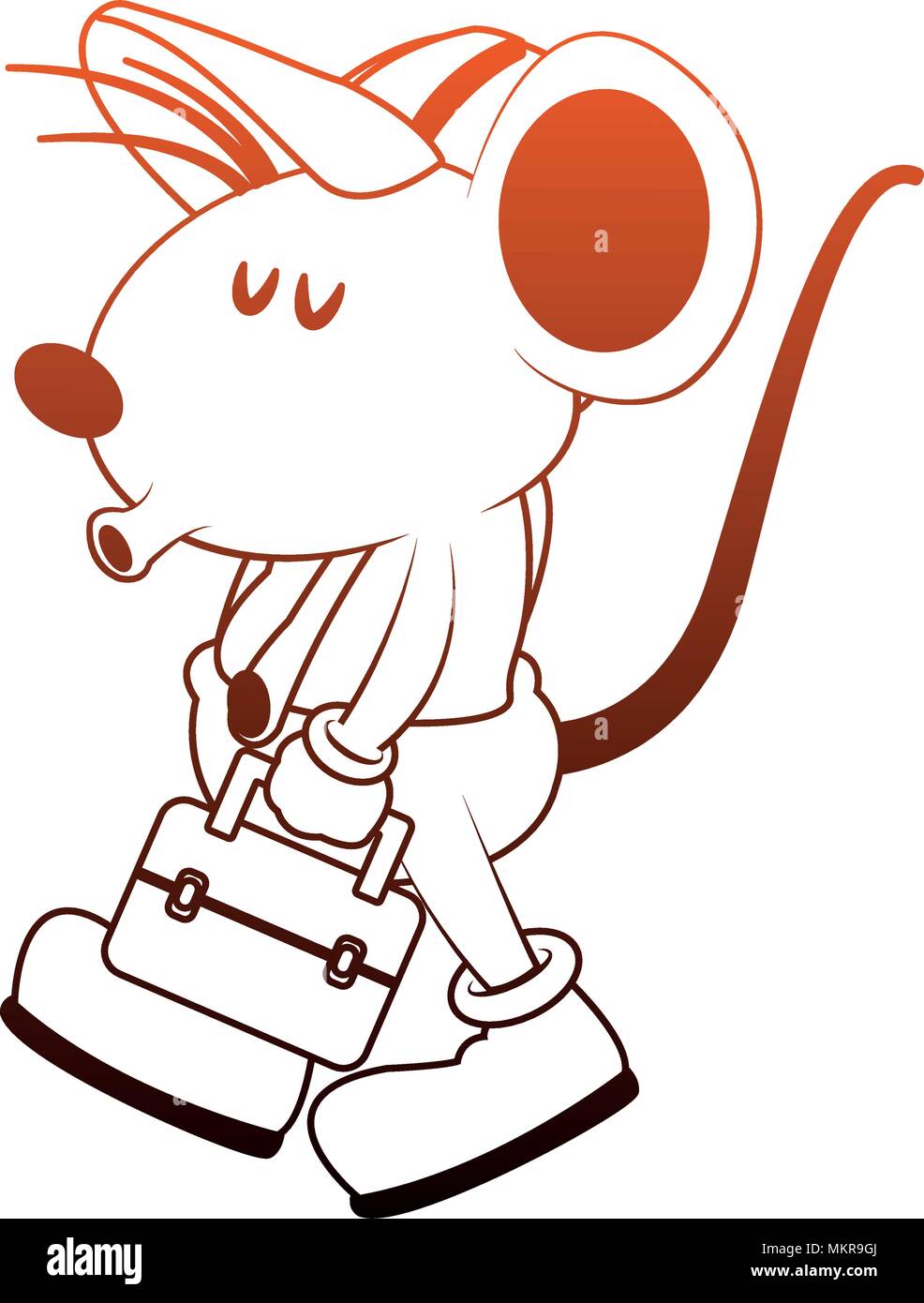 Worker mouse with tool box orange lines Stock Vector Image & Art - Alamy