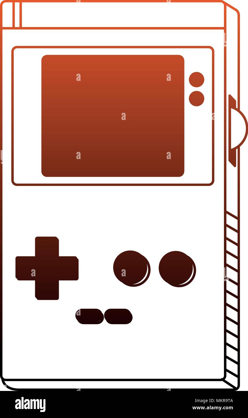 Portable videogame console technology orange lines Stock Vector Image ...