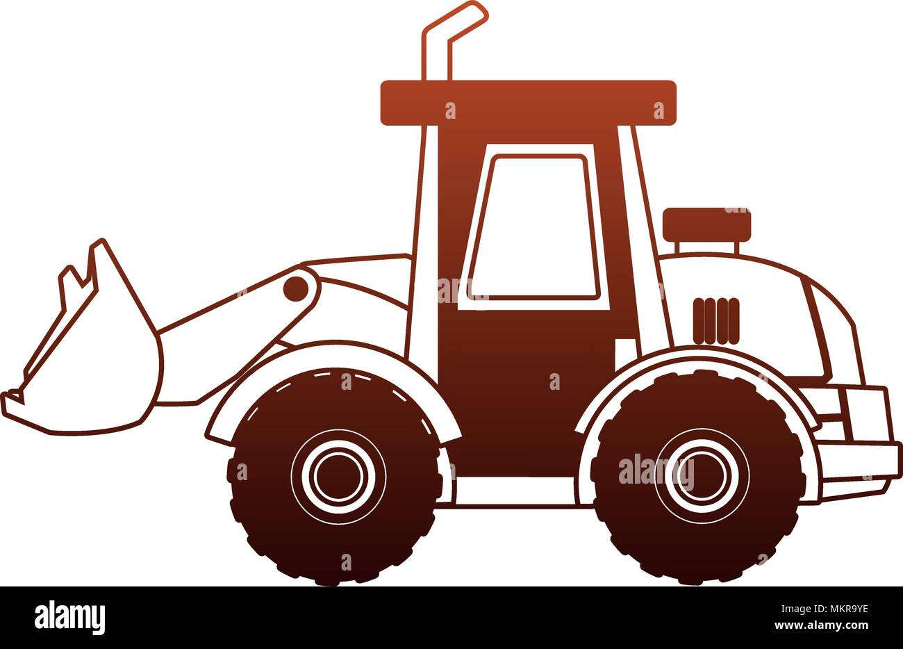 Construction backhoe vehicle orange lines Stock Vector Image & Art - Alamy