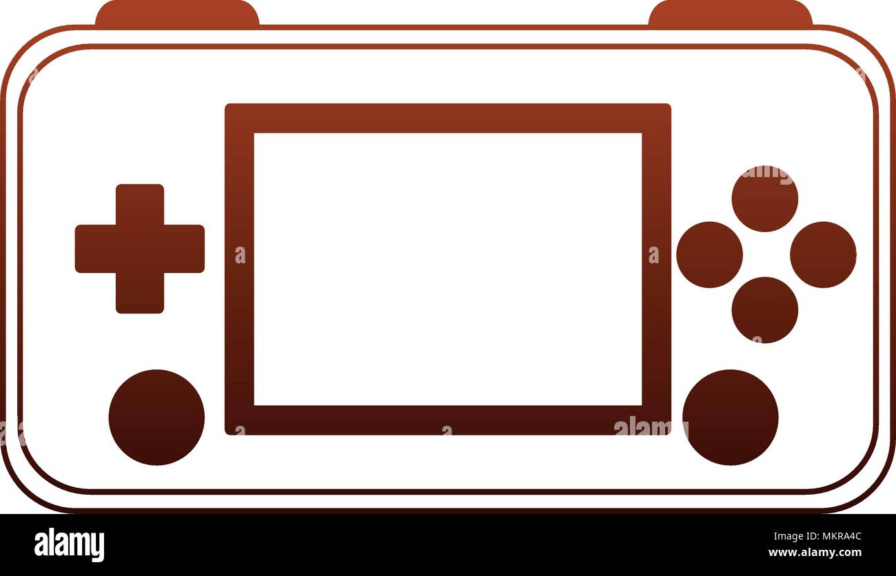 Portable videogame console technology orange lines Stock Vector Image ...