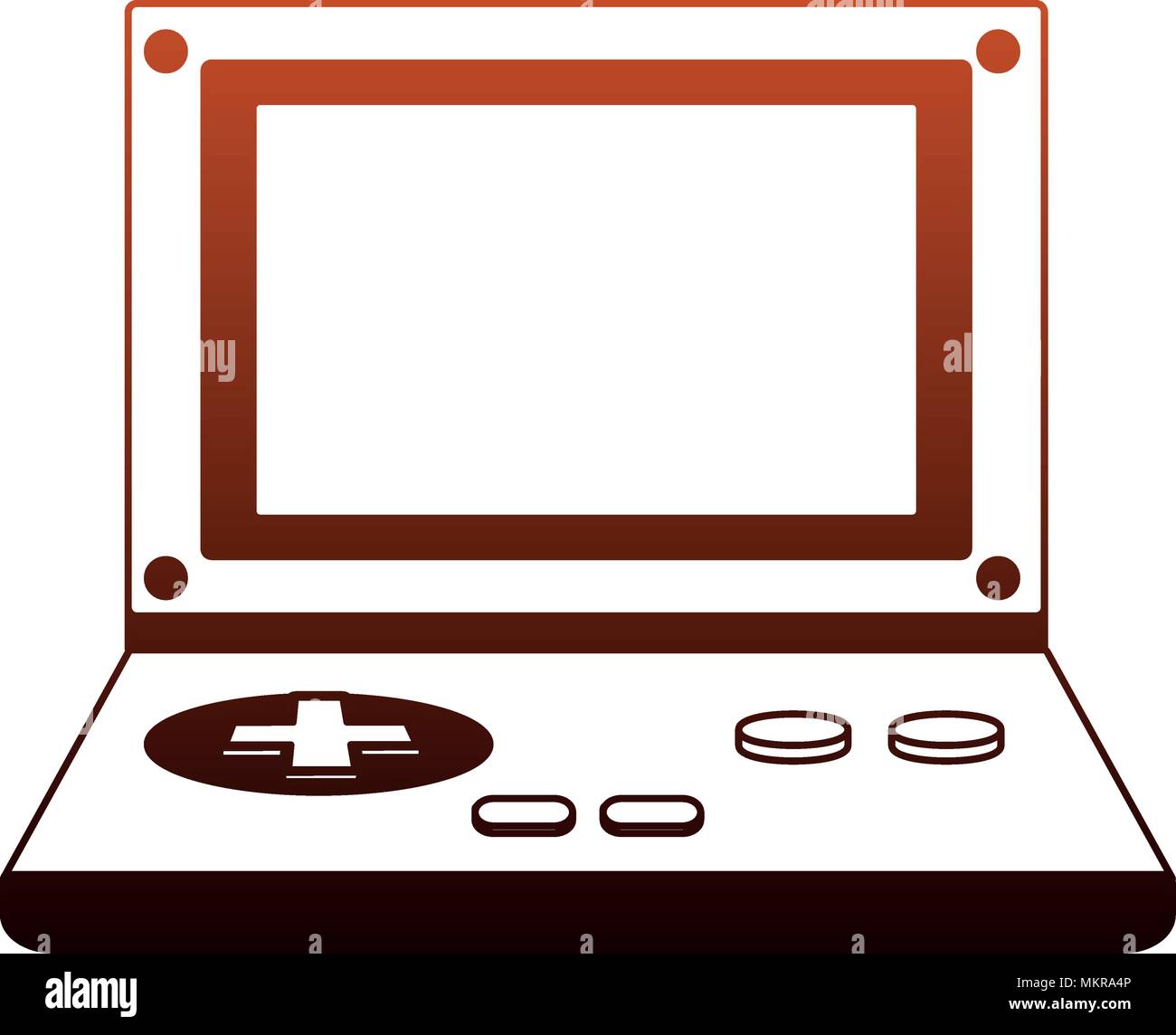 Portable videogame console technology orange lines Stock Vector Image ...