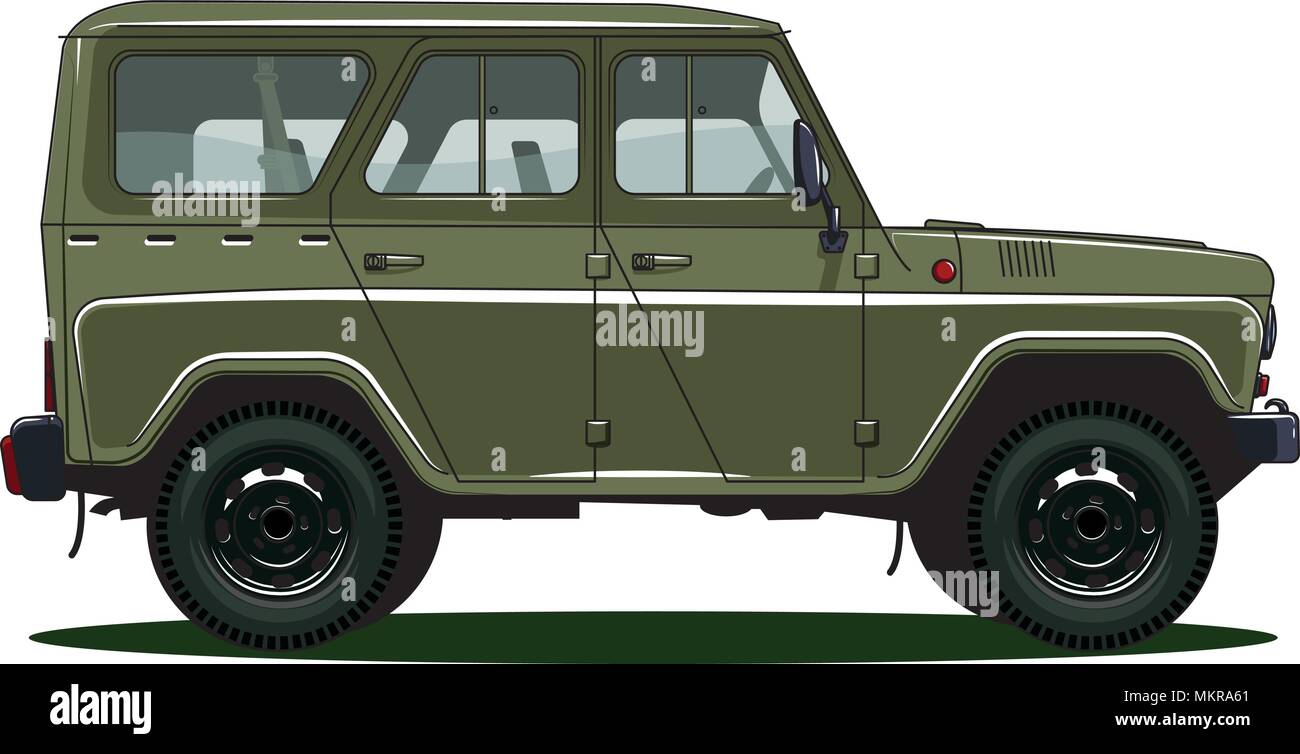 retro USSR car on white background, vector illustration. UAZ 469. UAZ 452. GAZ 21 Stock Vector ...