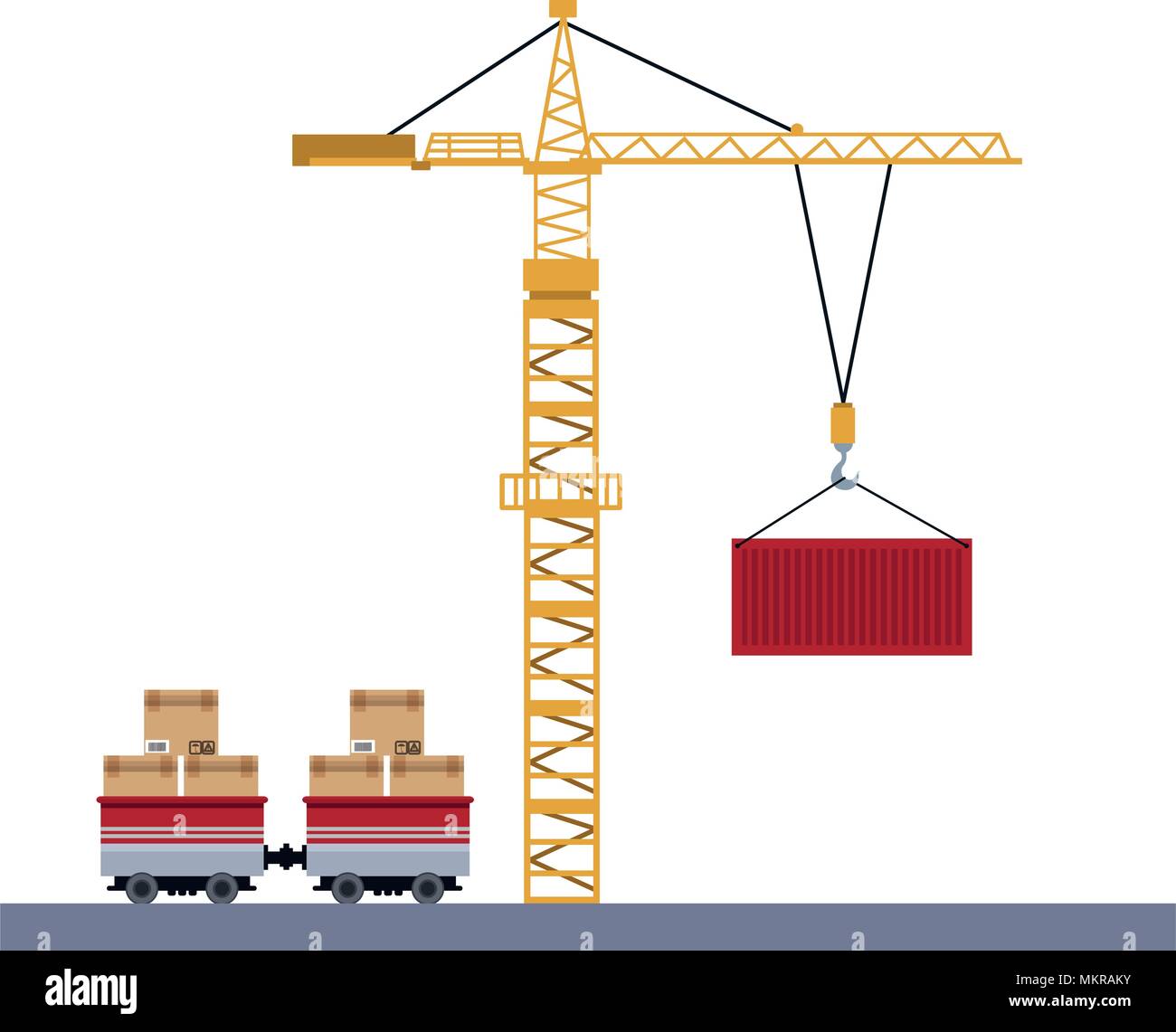 Port with crane scenery Stock Vector Image & Art - Alamy