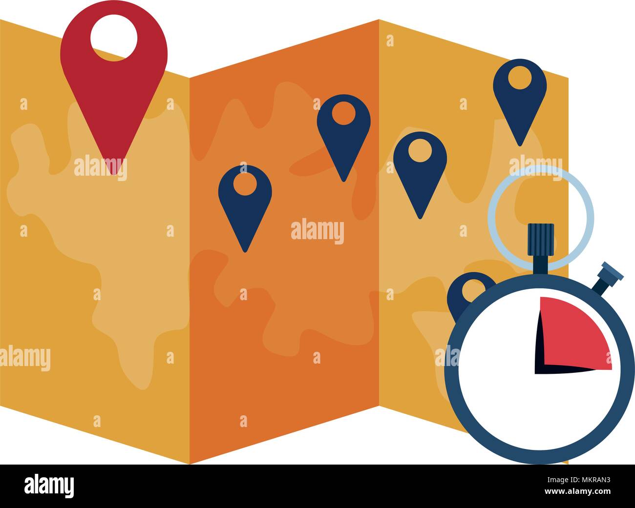 Route On Map With Timer Stock Vector Image Art Alamy route-on-map-with-timer-stock-vector-image-art-alamy