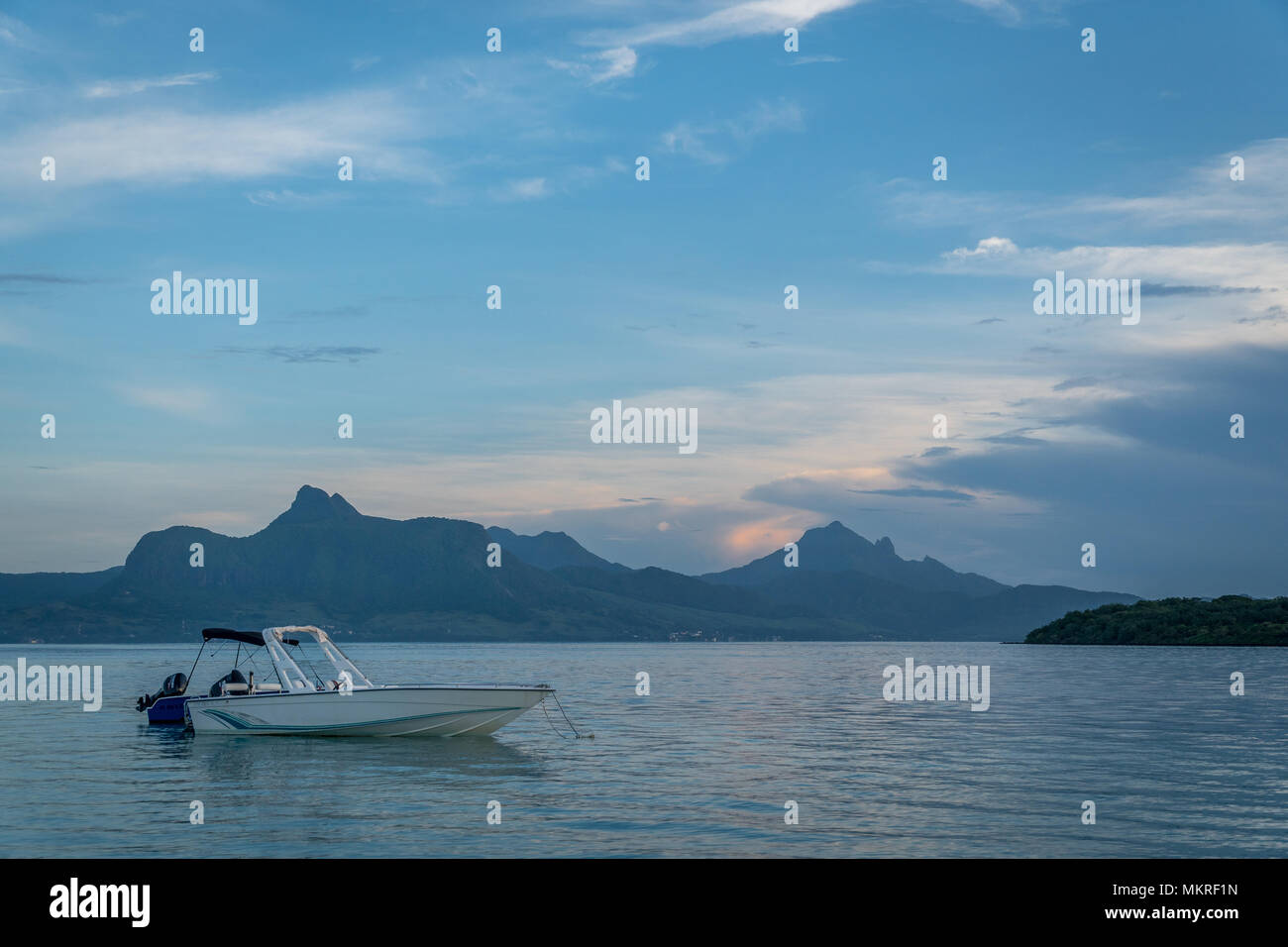 Sunset on the beach on Mauritius island Stock Photo - Alamy