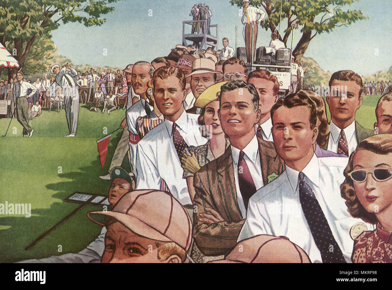 Spectators watch Golf Ball Stock Photo - Alamy