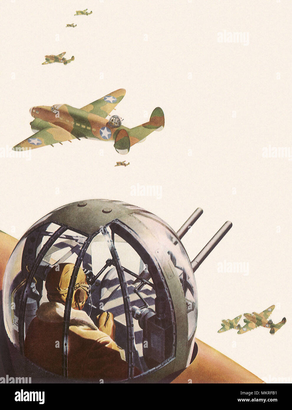 Turret Gunner on American Bomber Stock Photo - Alamy