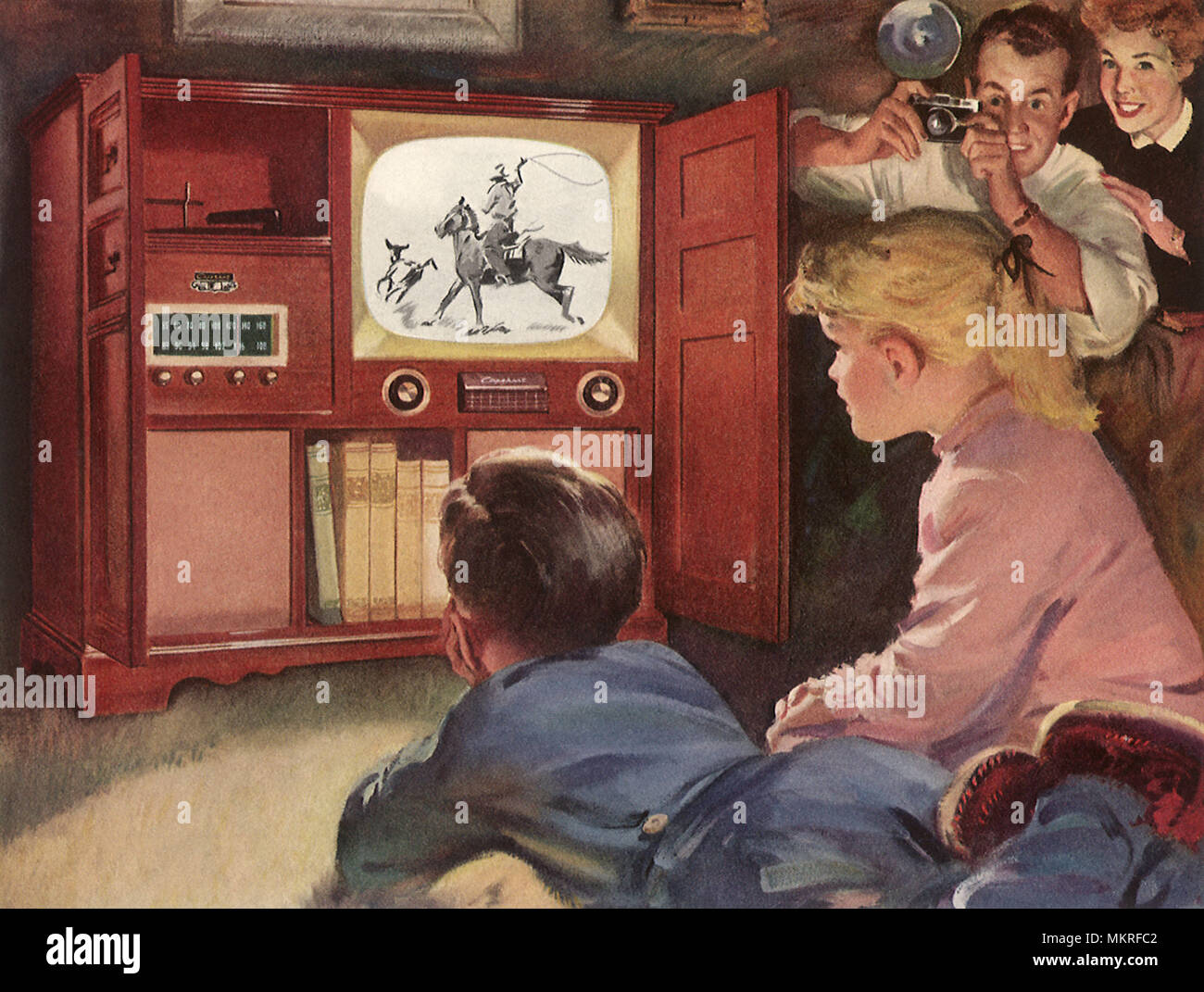 Kids Watching Tv Vintage