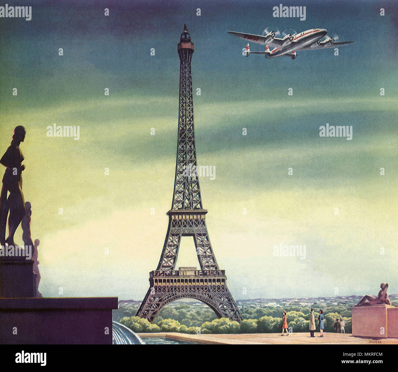 Vintage illustration of eiffel tower hi-res stock photography and ...