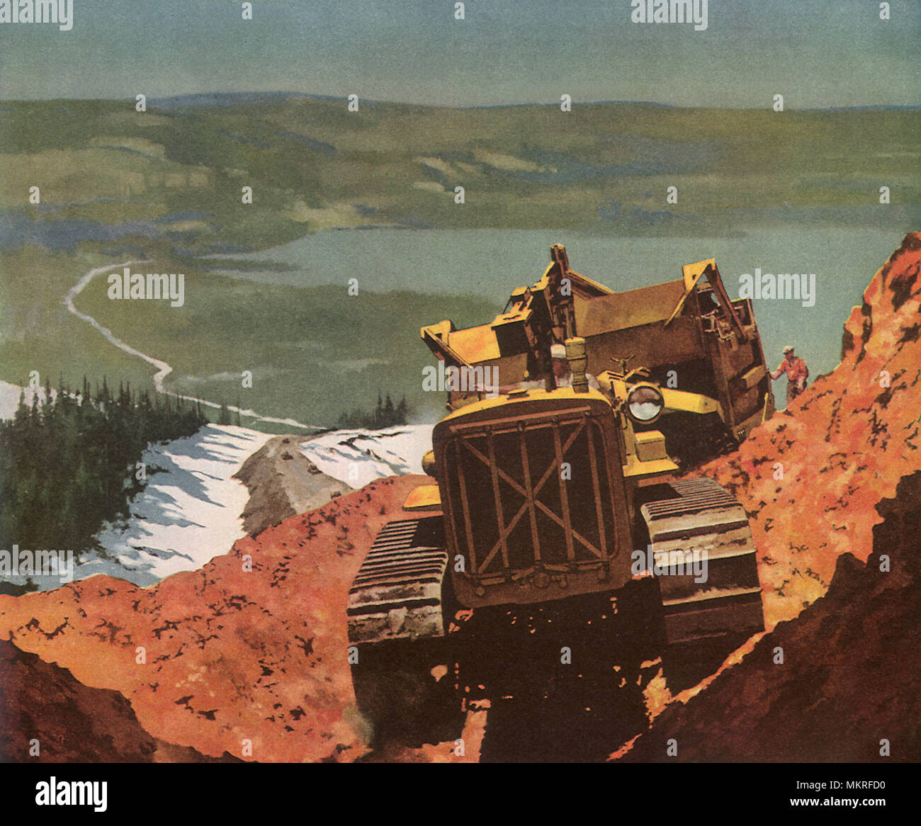 Construction Vehicle clearing Hillside for Road Stock Photo - Alamy