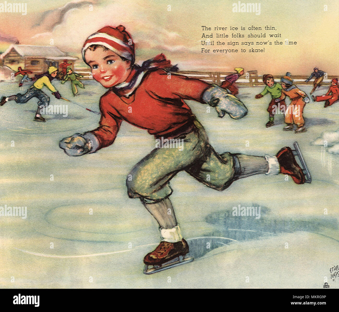 Boy Ice Skating Stock Photo - Alamy