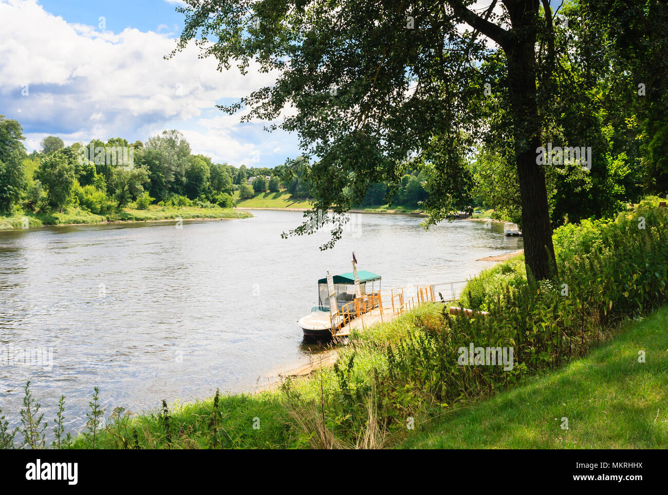 View of the River Neman. Druskininkai, Lithuania Stock Photo - Alamy