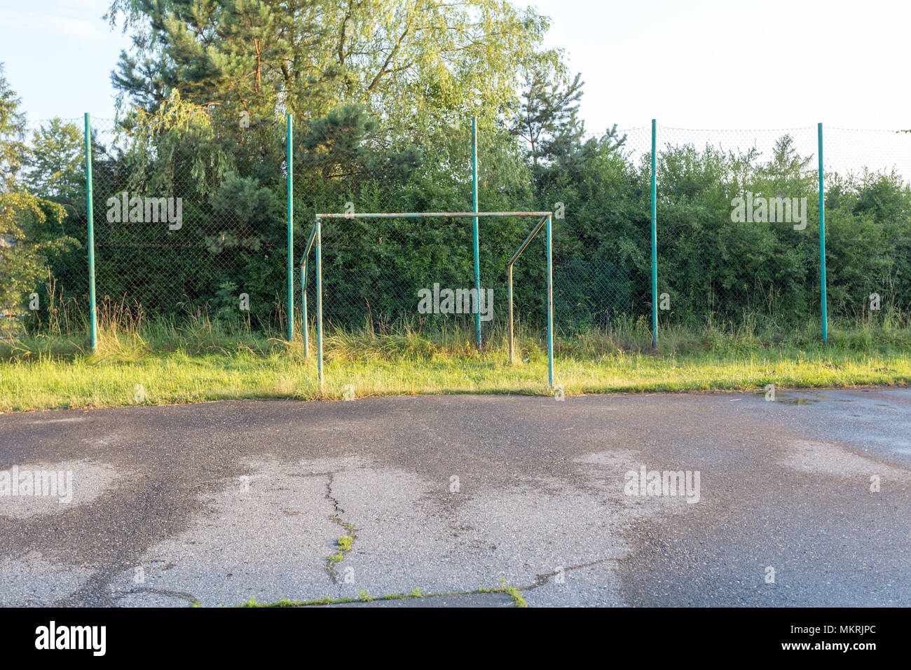 Old amateur football pitch in Poland Stock Photo - Alamy