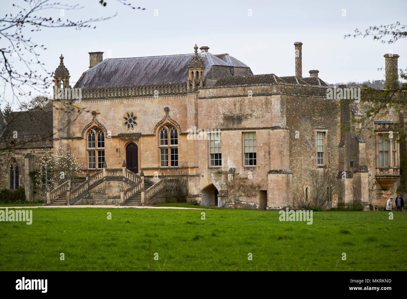 Lacock abbey shot from outside grounds Lacock village wiltshire england ...