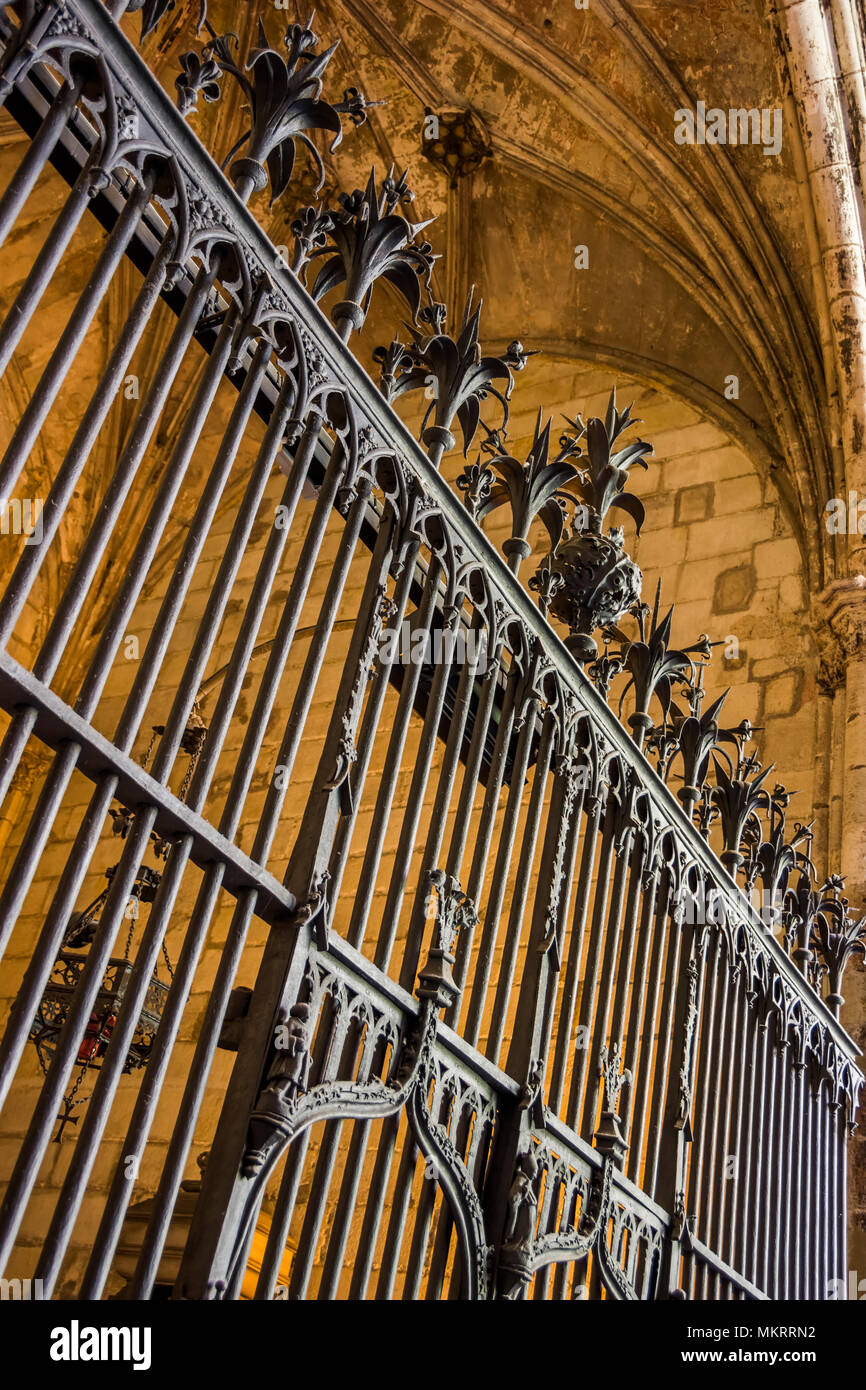 Gothic wrought iron fence gate hi-res stock photography and images - Alamy