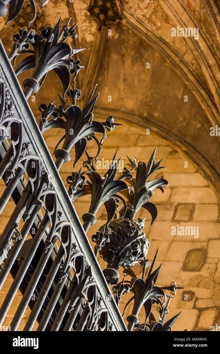 Gothic wrought iron fence gate hi-res stock photography and images - Alamy