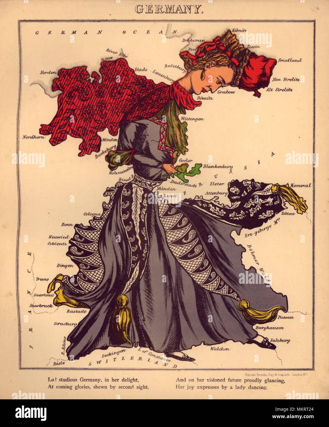 vintage anthropomorphic countries of the world illustration Stock Photo ...