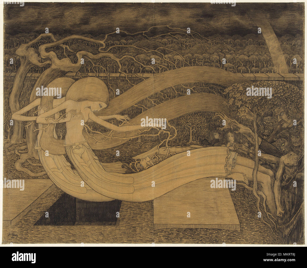 illustration of floating spirits Stock Photo - Alamy