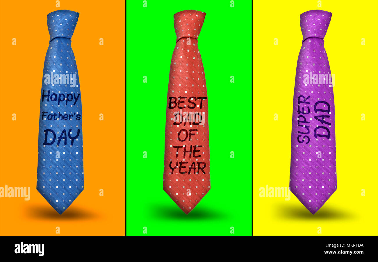 Set of tie for father's day celebration Stock Photo - Alamy