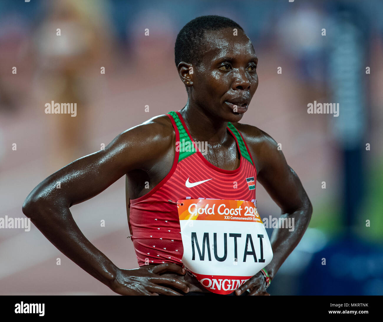 GOLD COAST, AUSTRALIA - APRIL 9: Beatrice Mutai of Kenya competing in ...
